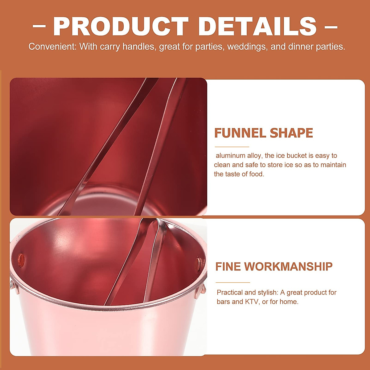 Metal Bucket Mini Metal Buckets Tinplate Tin Pails with Handles Copper Ice Tong Easter Candy Basket Gift Box Succulent Planter Votive Candles Holder 1. 25 Liter Small Metal Bucket