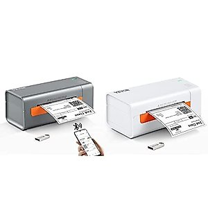 VEVOR Bluetooth Thermal Label Printer, 4x6 Wireless Shipping Label Printer with Automatic Label Recognition, Support Windows/MacOS/Linux/Android/iOS, Compatible with Amazon, Ebay, Etsy, etc