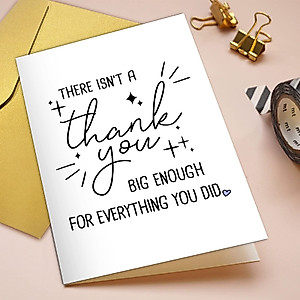 Qiliji Funny Thank You Card, Humor Appreciation Card for Women Men, There Isn't A Thank You Big Enough For Everything You Did