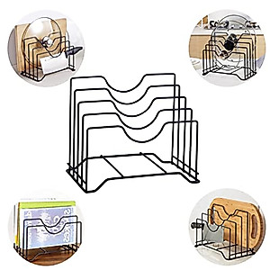 DOUBA Metal Pot Lid Rack Storage Rack Cutting Board Organizer Pot Lid Rack Stove Rack Rack Rack Storage Room