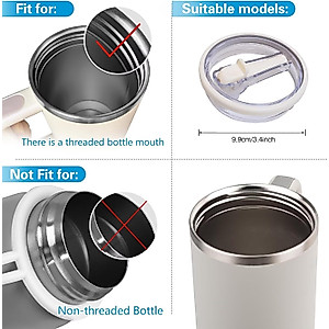 2 Pack 40 oz Tumbler Flip Straw Lid Replacement fit for Stanley Quencher, Spill Proof Splash Resistant Tumbler Lids,Reusable Tumbler Cover for Stanley Cup Accessories