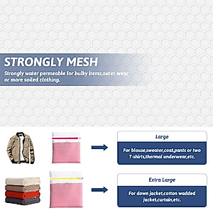 Set of 5 Mesh Laundry Bags for Delicates, YOGINGO Reusable and Durable Laundry Bag for washing machine, Suitable for Delicate Shirts, Socks, Underwear, Bras and Baby Clothes(1XL+1L+2M+1S)