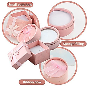 TACYKIBD 24Pcs Gift Box Set, Cardboard Ring Box with Foam and Bow Small Jewelry Box for Christmas, Birthday, Anniversaries, Valentine’s Day, Mother’s Day and Other Festivals (Assorted Color)