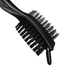 Toxz 3 in 1 Popular Golf Cleaning Brush Club Groove Cleaner Retractable Zip-Line Carabiner,Nylon and Wire Bristles with The Expanding Cord