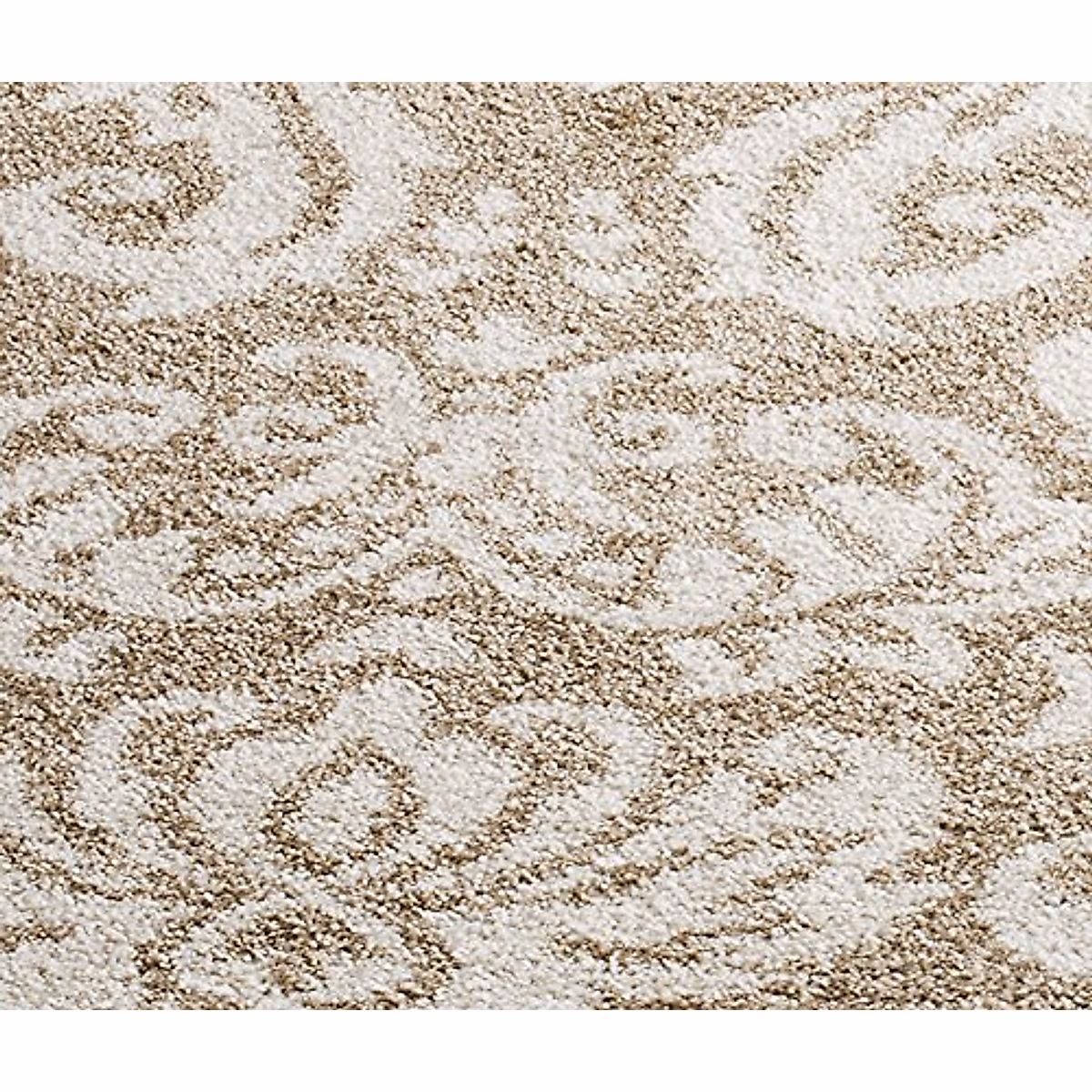 SAFAVIEH Florida Shag Collection 5'3" x 7'6" Beige/Cream SG460 Damask Non-Shedding Living Room Bedroom Dining Room Entryway Plush 1.2-inch Thick Area Rug