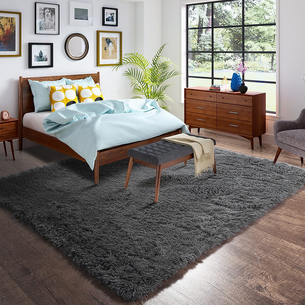 KICMOR Area Rugs, Soft Shag Fuzzy Rugs Fluffy Carpet