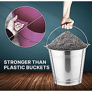 Skywin Metal Can with Lid - Durable 4 Gallon Metal Bucket With Lid for Heavy Loads - Environment-friendly Metal Trash Can With Lid Outdoor, Safe Alternative to Plastic (3)