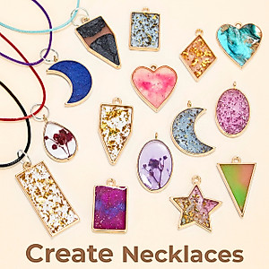 Craft It Up Epoxy Resin Kit for Beginners - Jewerly Making Kit for Kids and Adults - All in One Craft Set with Molds, Charms, Dyes, Dry Flowers & Other - DIY Gift for Girls Boys Childen Adults