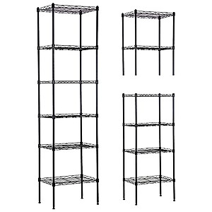 6 Tier Shelving Unit Narrow Shelf Storage Shelves Tall Skinny Shelf for Small Spaces Bathroom Racks and Shelves Corner Storage Rack for Kitchen Laundry Pantry Closet 16.7" l×11.8" w × 63.6" h, Black