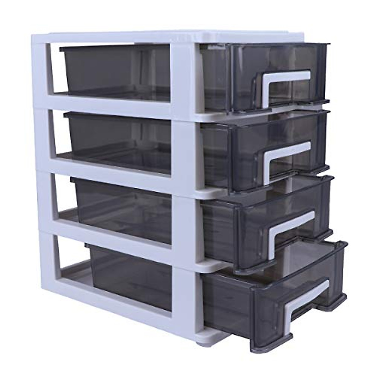 DECHOUS Plastic Storage Drawer, plastic drawer Four- layer Storage Cabinet Plastic Drawer, Portable Storage Rack plastic desktop drawers Organizer