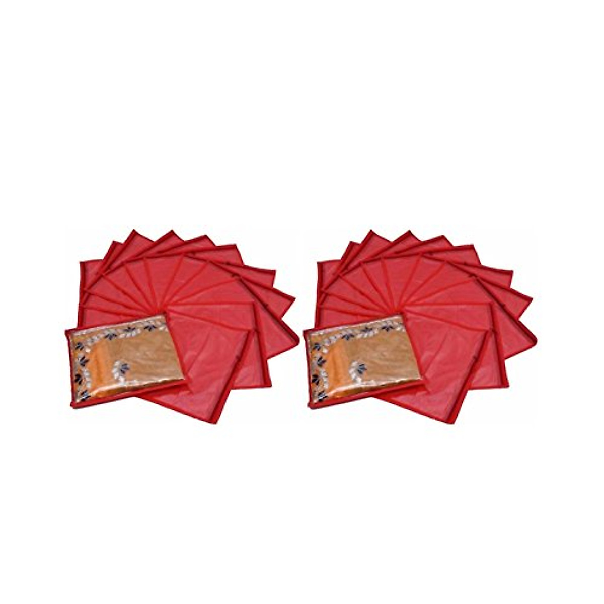 Fashion Bizz Fashion Bizz Non Woven Red Saree Cover Set of 24 Pcs Combo