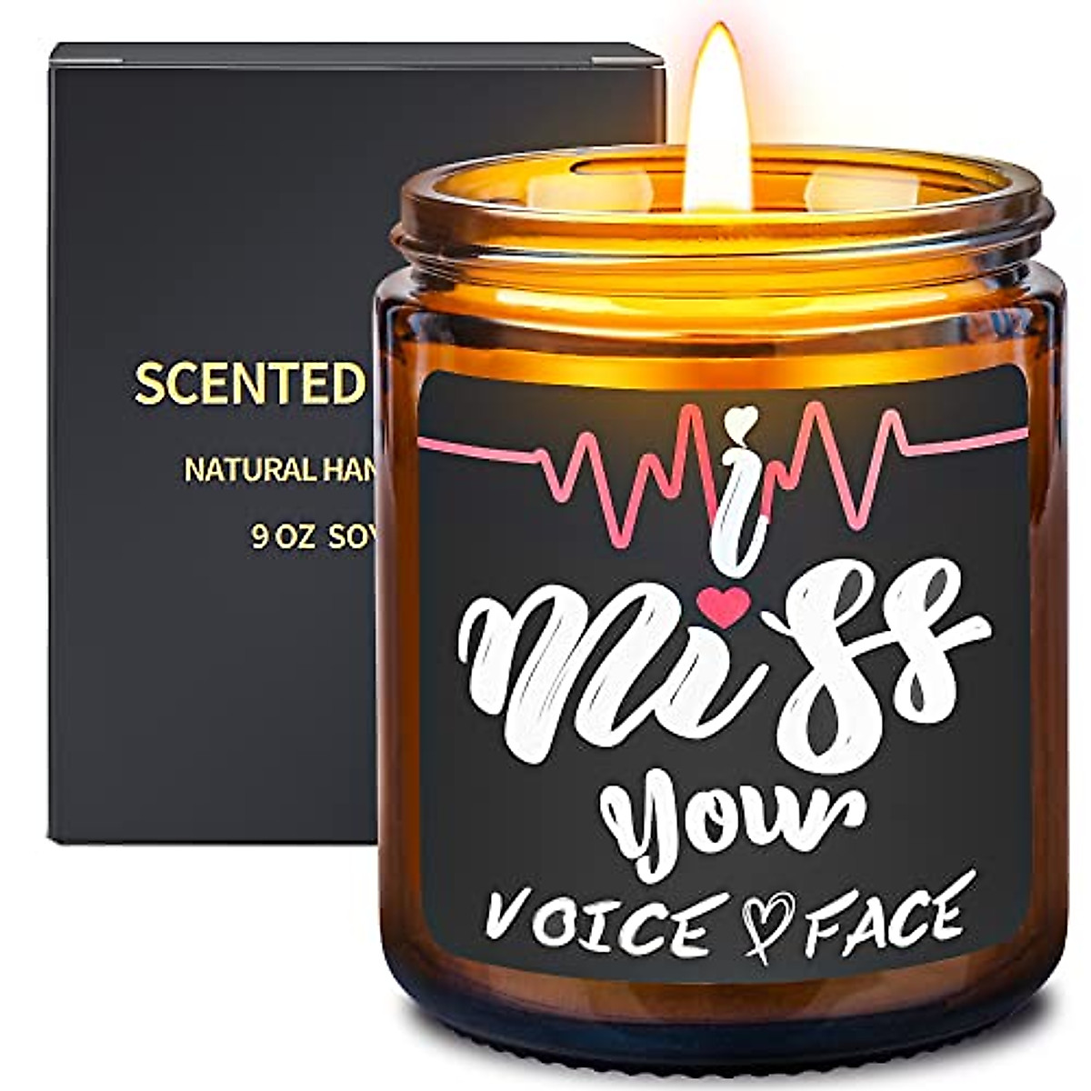 Candles Funny Gifts for Women Men, Scented Candle Romantic Message with I Miss You, Birthday Dating, Relationship Gift Ideas for Him Girlfriend Boyfriend Mom Wife