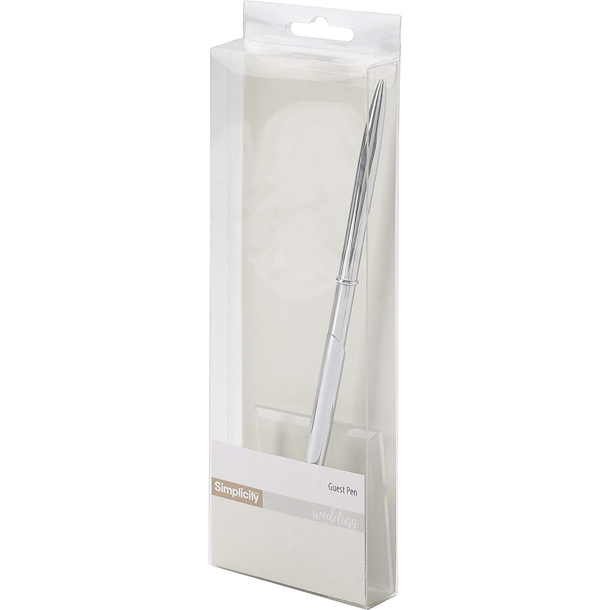 Simplicity 81187-SU Silver Guest Sign In Pen with Pen Stand Set, 2pcs, Black Ink
