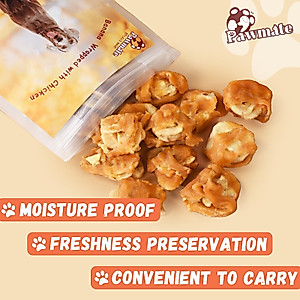 Pawmate Chicken Wrapped Banana Slices Dog Treats Small Dogs, Healthy Rawhide-Free Low Fat Soft Training Snacks Chews with Taurine
