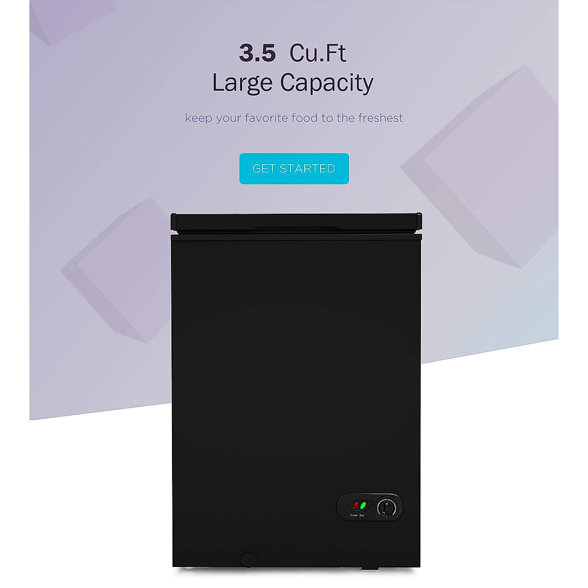 COOLHOME 3.5 Cubic Feet Chest Freezer with Removable Basket, from 6.8℉ to -4℉ Free Standing Compact Fridge Freezer for Home/Kitchen/Office/Bar (Black, 3.5 Cu.ft.-normal)