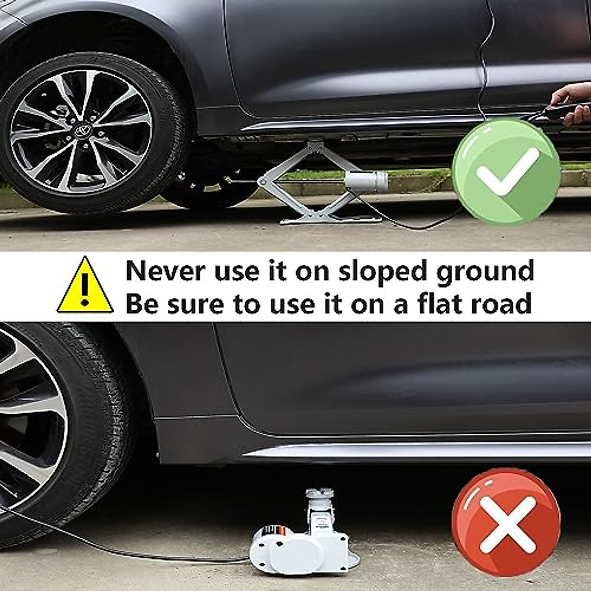 Mautyke Electric Car Jack Kit - 3 Ton Auto Scissor Car Lift Jack Portable Air Floor Jack Automatic Trailer Jack Stand Emergency Tire Repair Tool Kit