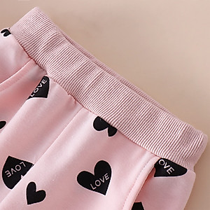 CM C&M WODRO Toddler Girls Clothing Sets Valentine Fashion Sweatshirts Baby Fall Winter Outfits Heart Print Top and Pants(Red,18-24 Months)