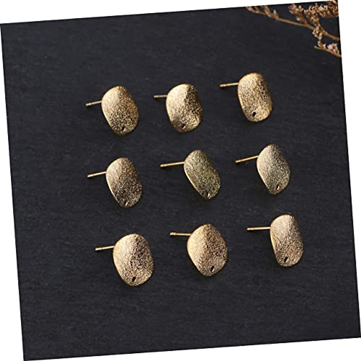 EXCEART 3sets Elegant Alloy Flat Earrings with Holes for Women Small Ear Jewelry Decor in Golden Tone 20pc*3