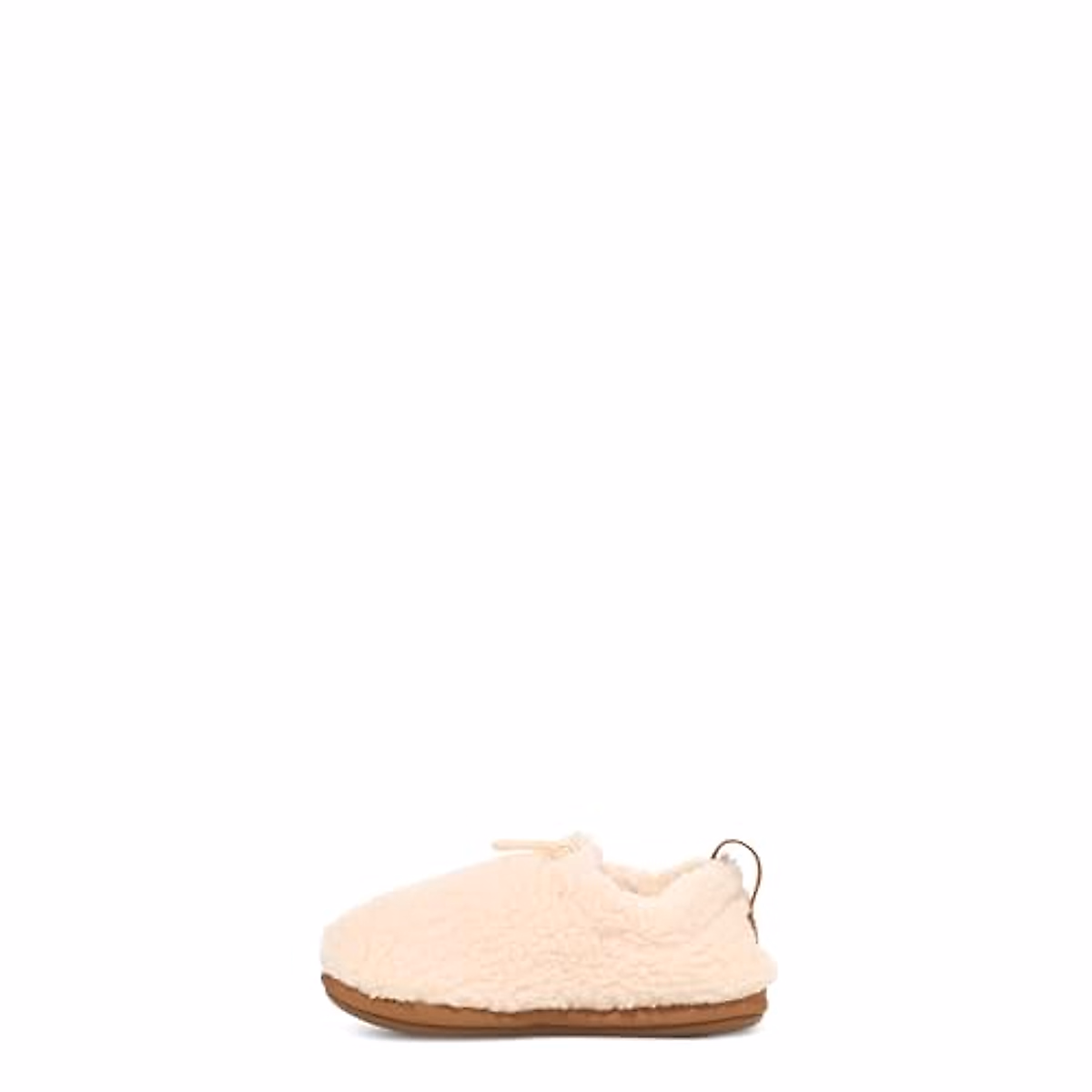 UGG Unisex-Child Plushy Slipper, Natural/Chestnut, 2 Little Kid