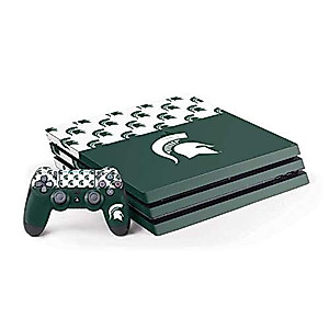 Skinit Decal Gaming Skin Compatible with PS4 Pro Console and Controller Bundle - Officially Licensed College Michigan State University Spartans MSU Split Design