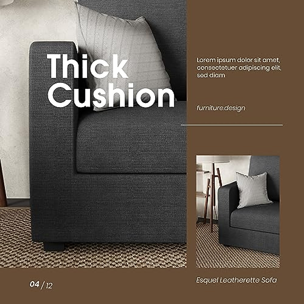 JUMMICO Convertible Sectional Sofa Couch, L-Shaped Couch with Reversible Chaise, Modern Linen Fabric Couches for Living Room, Apartment and Small Space (Dark Grey)