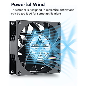 GDSTIME 80mm PWM Fan, High Speed 12V 4PIN 80mm x 25mm CPU Cooler Fan Cooling