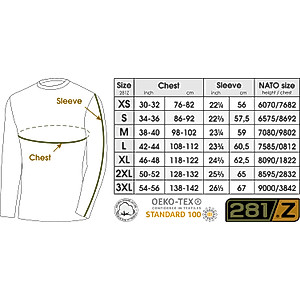 281Z Mens Military Stretch Cotton Long Sleeve T-Shirt - Tactical Hiking Outdoor Undershirt - Punisher Combat Line (Black, Large)