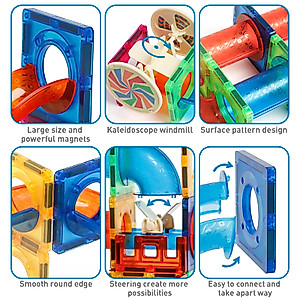 MAGBLOCK Magnetic Tiles 176Pcs Marble Run Race Track Toy Set STEM Educational Building Blocks Child Brain Development Kit Magnet Construction Toys for Boys Girls Kids Age 7 8 9 10+ Years Old