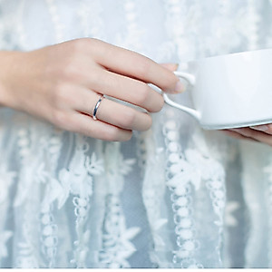 CANDYFANCY 2mm Sterling Silver Wedding Band Ring for Women Polish Plain Dome Comfort Fit Classic Minimalist Pinky Ring Size 4.5