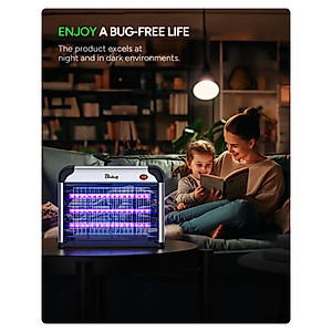 Buzbug LED Bug Zapper Indoor, 10 Years Lifespan 3 Lamps Sustainable Less Power, 3800V Powerful Electric Mosquito Zapper, Durable Fly Trap Mosquito Trap, Fly Killer Fly Zapper -MA009