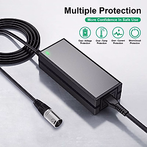 24V 2A Electric Scooter Battery Charger, Suitable for Go Go Elite Traveler, Pride Mobility, Jazzy Electric Chair Battery Charger, and Plus Ezip Mountain Trailz 3-pin XLPscooter Charger