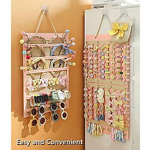 Aiqriwv 2 Pack Hair Bows Holder,Hair Clips Storage Hanger Large Capacity,Hair Bows Organizer Wall Hanging for Girl Room,Hair Accessories Organizer（White）