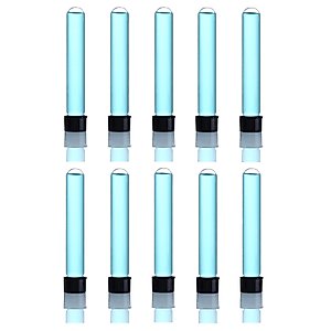 16x100mm Glass Test Tubes with Black Screw Cap, 10ml Boro Glass Test Tubes for Scientific Experiments, Candy Storage, Party and Home Decorations, Plant Propagation and Holiday Gifts, HUAOU, Pack of 10