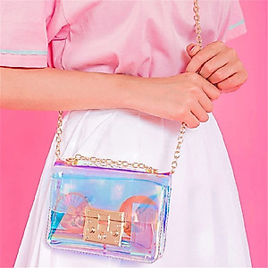 Mini Hologram Clear Cross Body Purse Shoulder Bag Handbag for Women (Style A)
