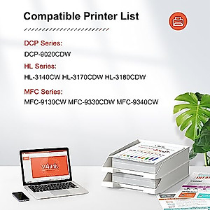 v4ink Compatible Toner Cartridge Replacement for Brother TN221 TN225 (1K+1C+1M+1Y) Work with HL-3140 3142 3150 3152 3170 3172 3180, MFC-9130 9140 9330 9340, DCP-9020, 4-Pack