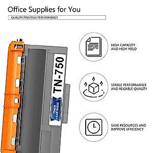 STRONTONER TN750 TN-750 Toner Cartridge Black Compatible Replacement for Brother HL-5440D 5450DN 6180DW/DWT DCP-8110DN 8150DN 8510DN MFC-8810DW 8910DW Printers, High Yield, 2 Pack