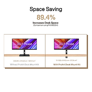 ASUS ProArt Desk Mount Kit (ACL02) – Supports Most 24” to 34” Proart Displays, C-Clamp, Mounting Base, Ergonomic Adjustments, Clean Desk Setup, Free Up Desk Space, Quick and Easy Set-up, Minimal