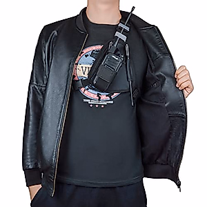 HYSHIKRA Universal Radio Chest Pack, Walkie-Talkie Nylon Holder, Holster Case Pouch Front Pack Accessories for Baofeng UV5R Kenwood Yaesu Motorola Cobra Retevis Two Way Radio (Black)