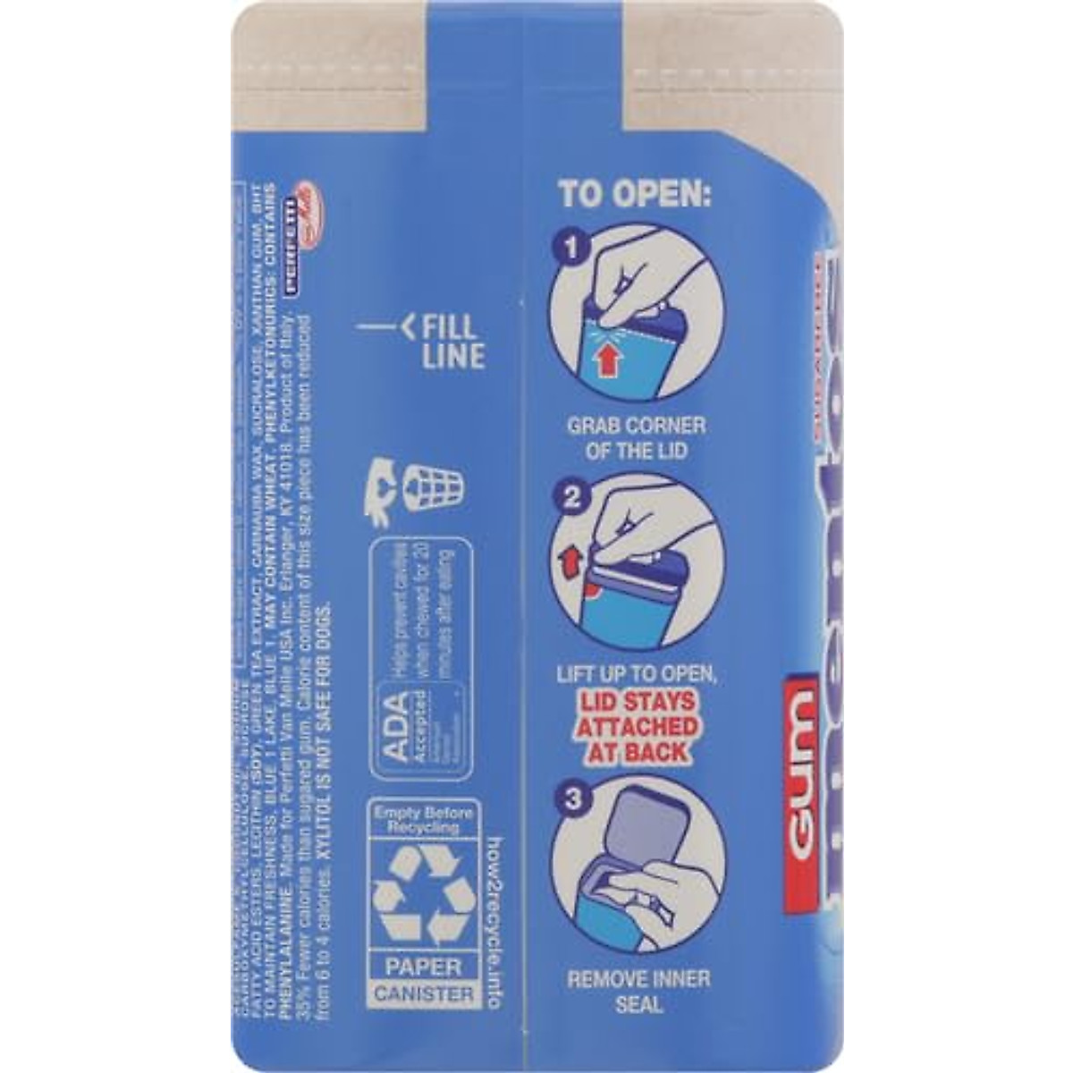 Mentos Pure Fresh Sugar-Free Chewing Gum with Xylitol, Fresh Mint, in a recyclable 90% Paperboard Bottle, 80 Piece (Pack of 1)