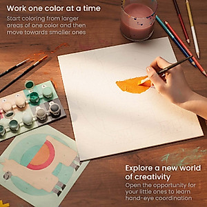 Arteza Kids Paint by Numbers Kit, 10 x 10 Inches, Pre-Printed Animal Canvas Painting Kit with 2 Canvases, 24 Acrylic Paint Pots, 3 Paintbrushes, Art Supplies for Developing Hand-Eye Coordination