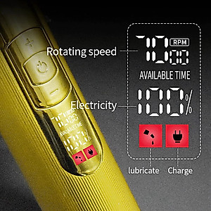 Hongsheng Professional Hair Clippers for Men Cordless Clippers T-Blade USB Rechargeable Grooming Hair Cutting Kits Beard Shaver Trimmer for Home Use and Barbershop, Gold