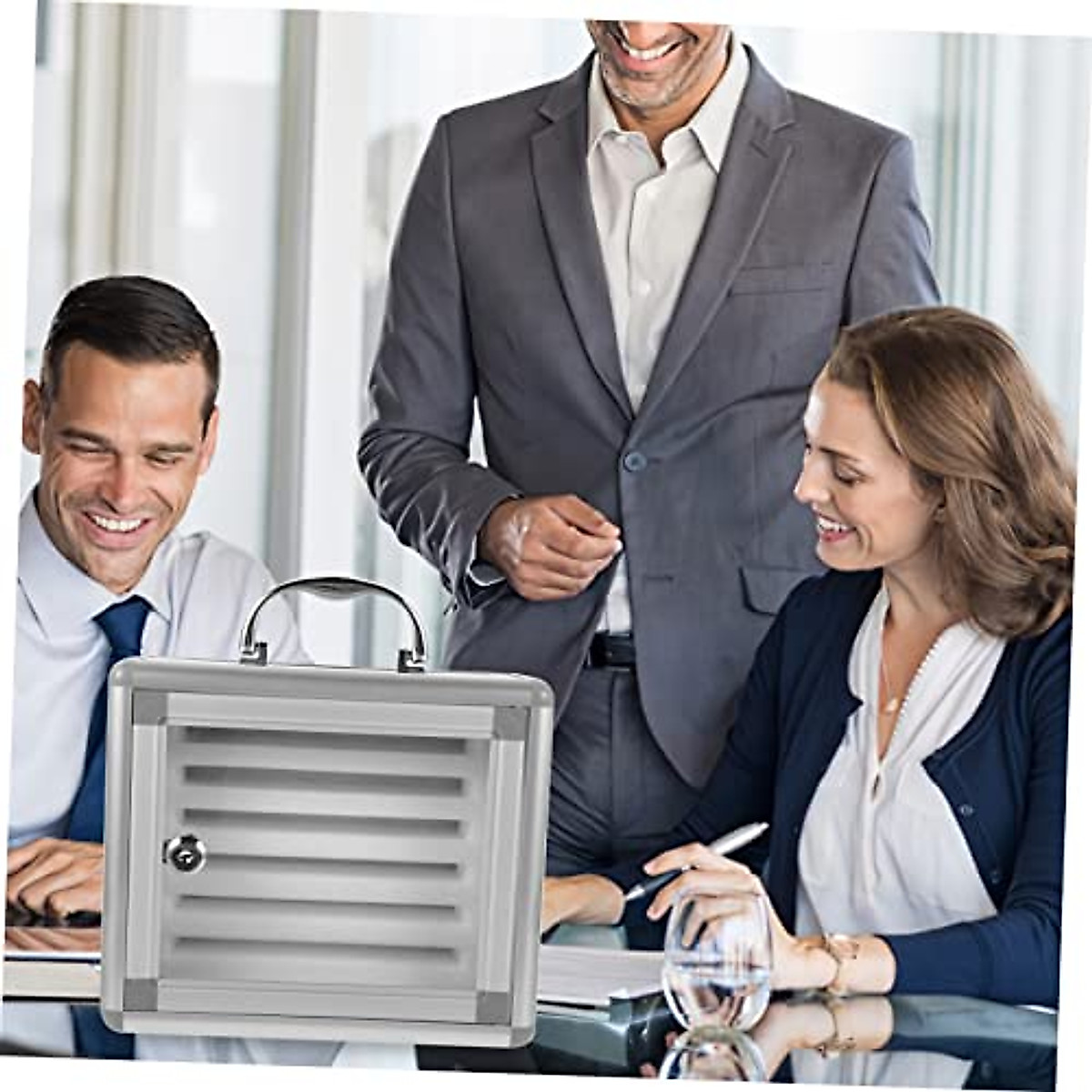 MARMERDO Box Mobile Phone Safe Storage Cabinet with Lock Phone Metal Locker Cabinet Handle Design Cellphone Box Phone Stand Rack Sundries Storage Cabinet Cell Phone Box