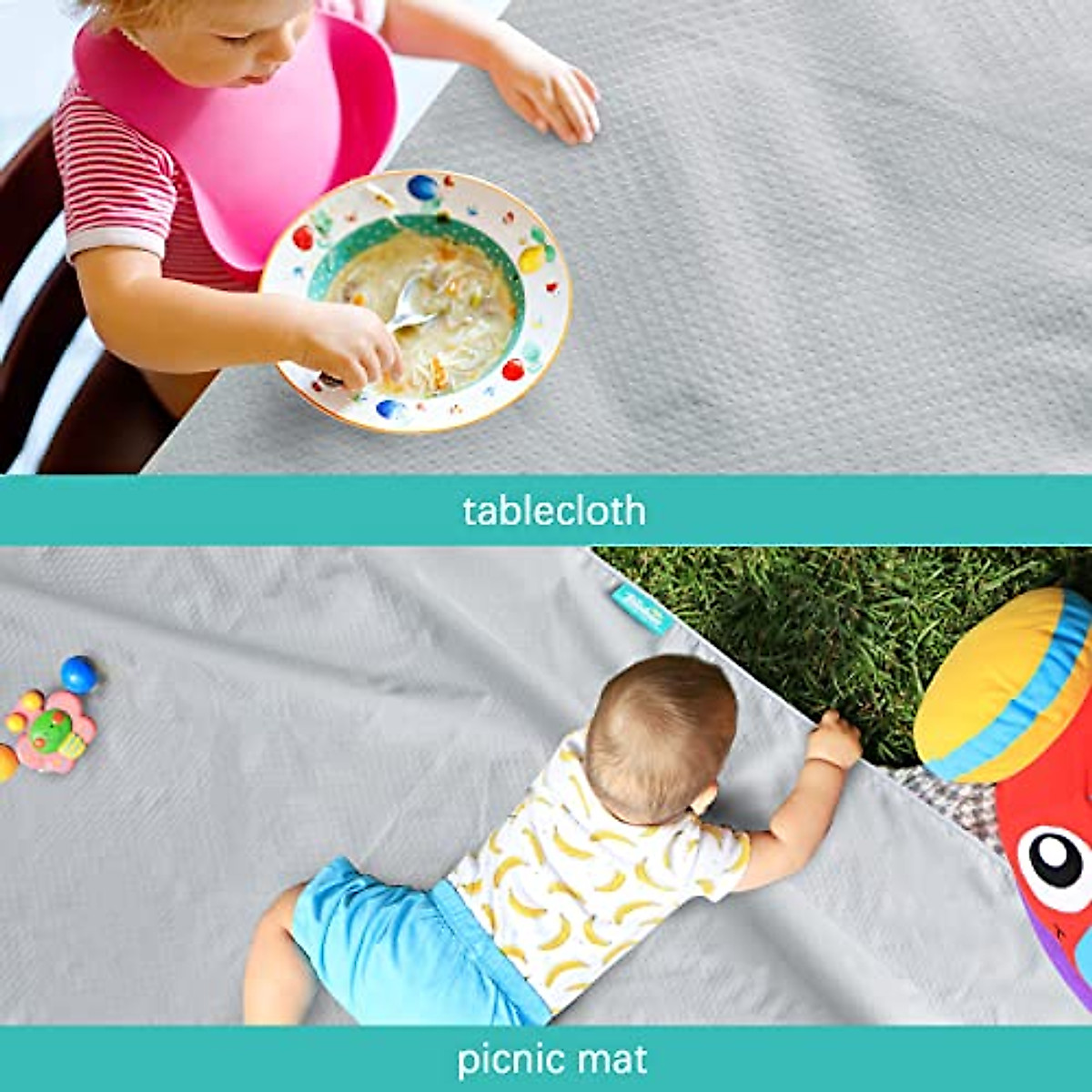 Splat Mat 2 Pack for Under High Chair & Arts & Crafts & Eating Mess, Waterproof 42''×46”Baby Playtime Anti-Slip High Chair Mat for Floor or Table, Reusable & Portable Splash Mat for Under High Chair