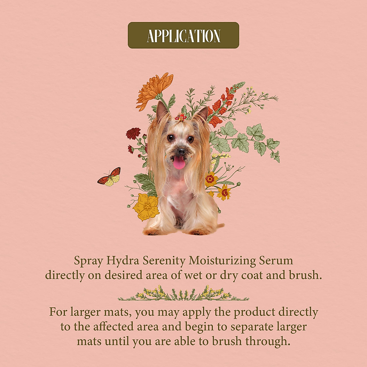Hydra Senses Serenity Moisturizing Serum for Pets, Moisturizing Spray for Dogs and Cats, Pet Detangling Spray, Promotes a Soft and Shiny Coat