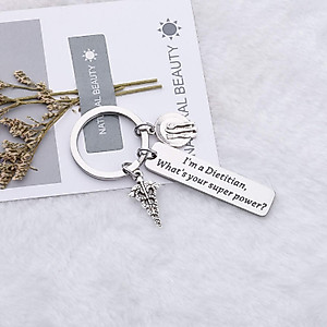 WSNANG Dietitian Gift Nutritionist Gift I'm a Dietitian What's Your Super Power Keychain RD Registered Dietitian Gifts Dietitian Graduation Gift (Dietitian KC)