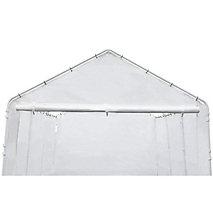Abba Patio Replacement SideWall Cover for 10 x 20 ft Carport Shelter Garage UV Water Resistant SideWall Tarp with Rings (Frame & Top Cover Not Included), for 6 Legs Carport, White