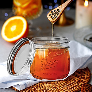 Lyellfe 12 Pack Wide Mouth Mason Jars, 12 Oz Glass Canning Jars with Airtight Lids, Clear Mason Spice Jars for Jam, Honey, Jelly, Sauces, Yogurt