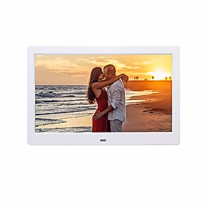 10 Inch Screen LED Backlight HD 1024 * 600 Digital Photo Frame Electronic Album Picture Music Movie Full Function (Color : White, Size : UK Plug)