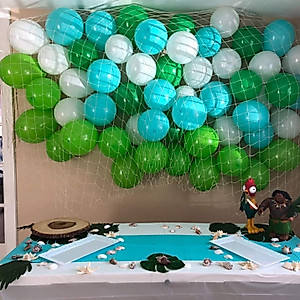 Fish Net Decorative [3 Pack] Natural Cotton Fishnet Decor - Each 14 ft x 4 ft. for Mermaid Party Decorations, Luau Tropical Nautical Beach Table Cover by 4E's Novelty