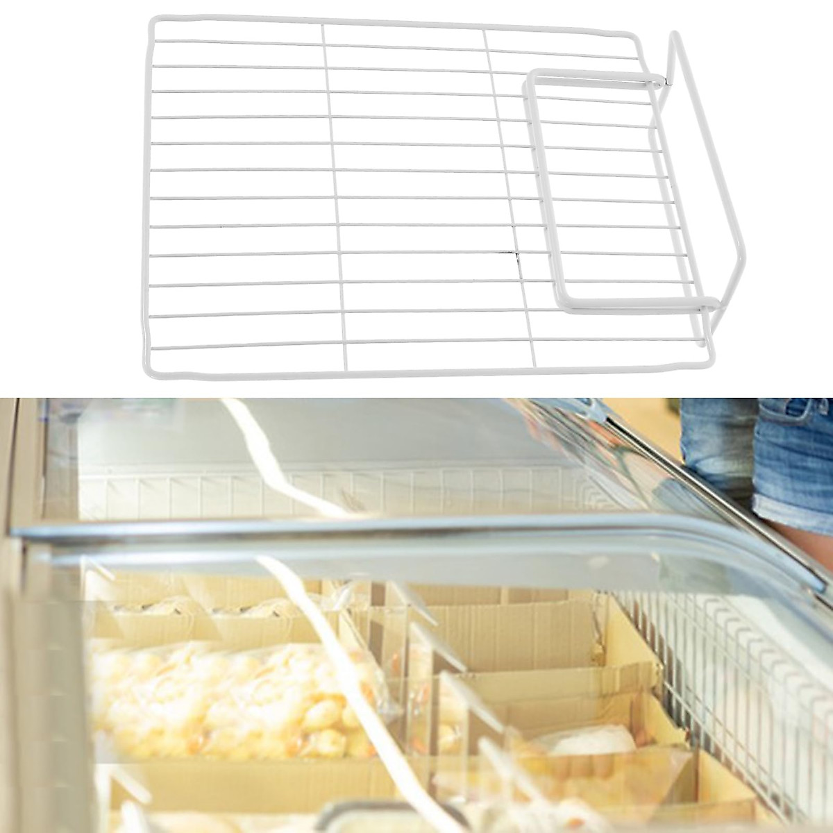 Veemoon Refrigerator Partition Board Freezer Wire Divider Iron Mesh Divider Drawer Separators Fridge Shelf Organizers Freezer Dividing Partition Plate